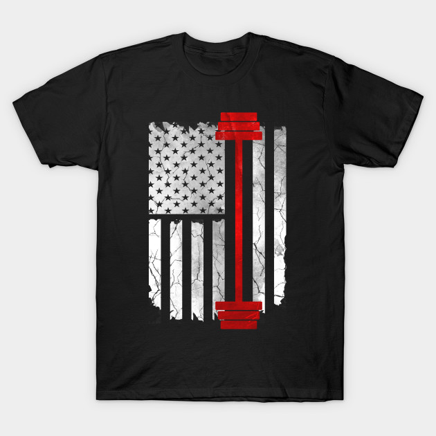 American Flag Weight Lifting Exercise T Shirt TeePublic